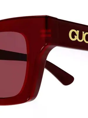 Gucci Rectangle-frame Sunglasses - Red