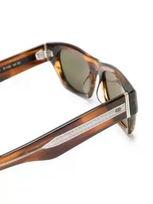 Oliver Spencer Tortoiseshell-effect Rectangle-frame Sunglasses