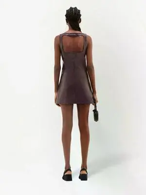 COURREGES Reedition Vinyl Mini Dress - Brown