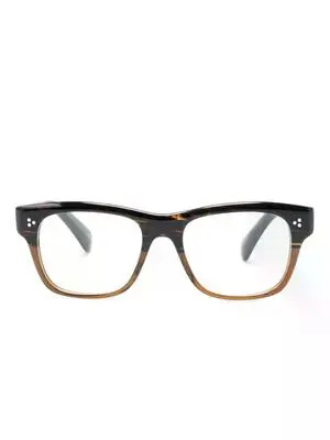 Oliver Spencer Zebra-pattern Wayfarer Glasses - Brown