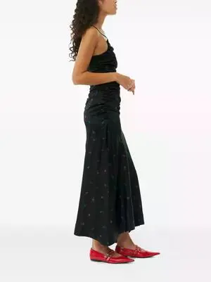 GANNI Ruched Slip Dress