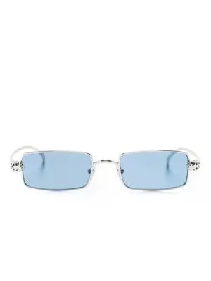Cartier Panthère De Cartier Rectangle-Frame Sunglasses Silver
