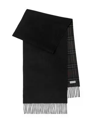 Burberry Checked Reversible Cashmere Scarf - Black