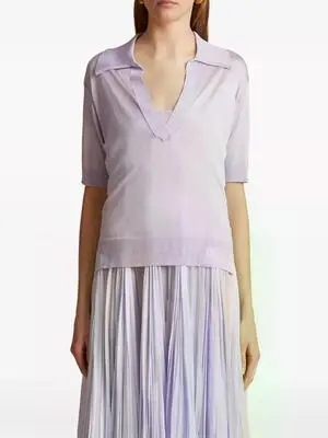Khaite Julita V-neck Polo Top