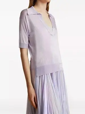 Khaite Julita V-neck Polo Top