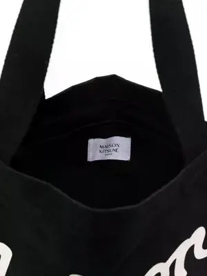 Maison Kitsuné Logo-print Tote Bag - Black
