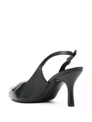 Philipp Plein Hexagonal-detail Leather Slingbacks