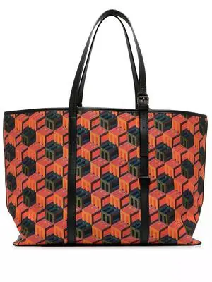 Mcm Cubic-monogram Jacquard Tote Bag