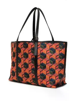 Mcm Cubic-monogram Jacquard Tote Bag