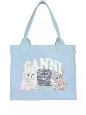 GANNI Recycled Cotton Large Tote Bag