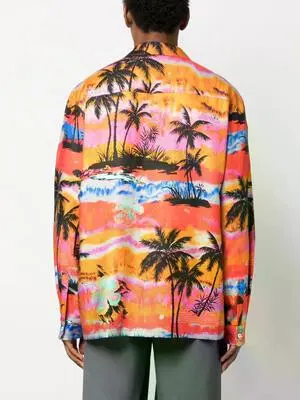 Palm Angels Psychedelic Palms-print Shirt - Orange