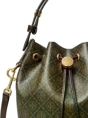 Tory Burch T Monogram Bucket Bag - Brown