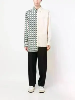 LANVIN Patchwork Geometric Print Shirt