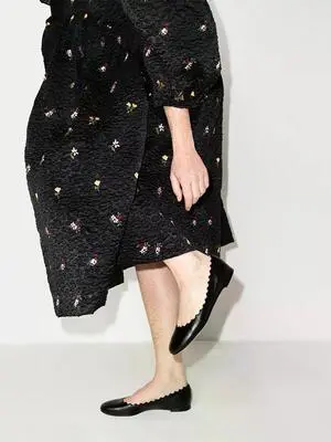 Chloé Lauren Leather Ballerina Flats - Black