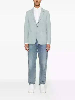 Tagliatore Striped Single-breasted Blazer - Green