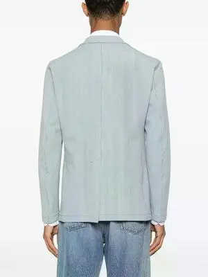 Tagliatore Striped Single-breasted Blazer - Green