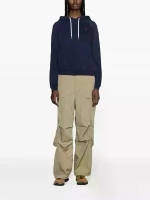 Polo Ralph Lauren Drawstring Hoodie With Embroidered Pony Motif - Blue