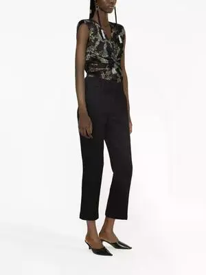 IRO PARIS Bouclé Straight-leg Cropped Trousers