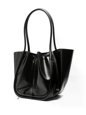 Proenza Schouler Large Ruched Leather Tote Bag - Black