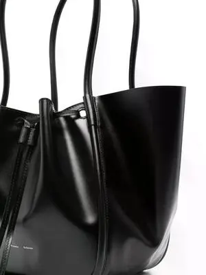 Proenza Schouler Large Ruched Leather Tote Bag - Black