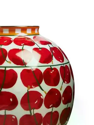 La DoubleJ Bubble Cherries Avorio-print Vase
