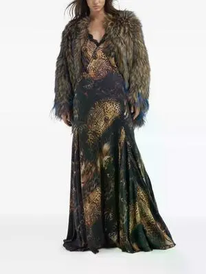 Roberto Cavalli Feather-effect Faux Fur Coat