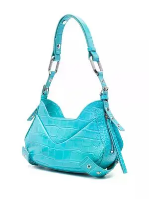 BIASIA Crocodile-embossed Leather Shoulder Bag