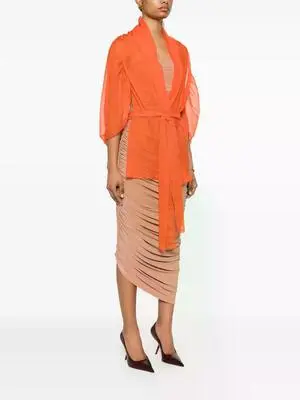Alberta Ferretti Silk Jacket - Orange