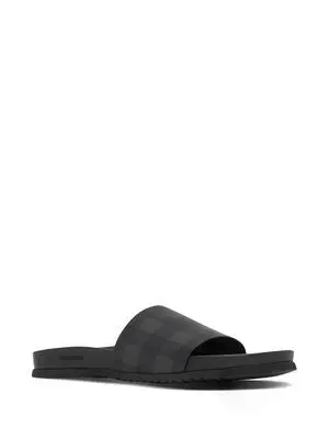 Burberry Checked Pool Slides - Grey