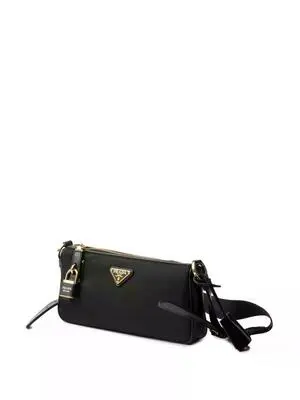Prada Leather-trim Shoulder Bag - Black