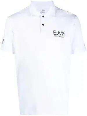 EA7 Logo-print Polo Shirt - White