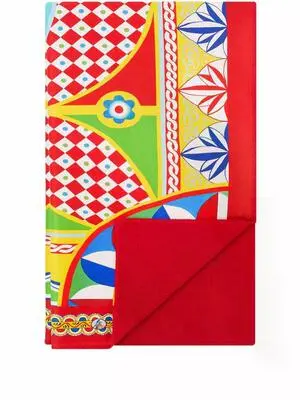 Dolce & Gabbana Carretto-print Double-faced Blanket - Red