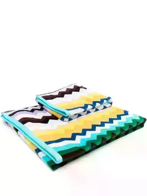 Missoni Zig Zag-patterned Bath Towel - Blue