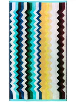 Missoni Zig Zag-patterned Bath Towel - Blue