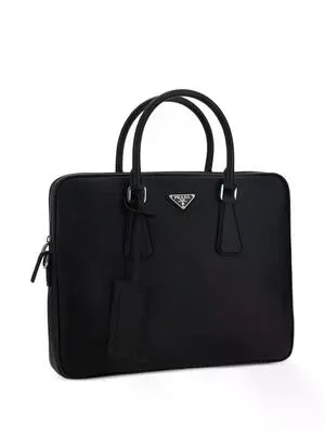 Prada Calfskin Leather Briefcase With Triangle Logo