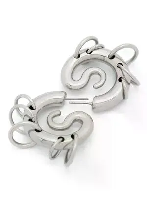 PANCONESI Pierced Serpent Hoop Earrings - Silver