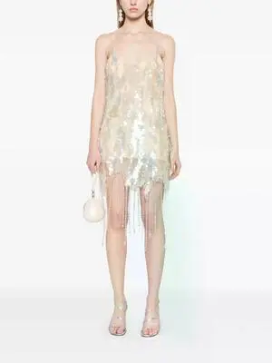 Blumarine Sequined Fringed Mini Dress