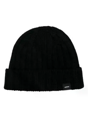Aspesi Logo-patch Ribbed Beanie