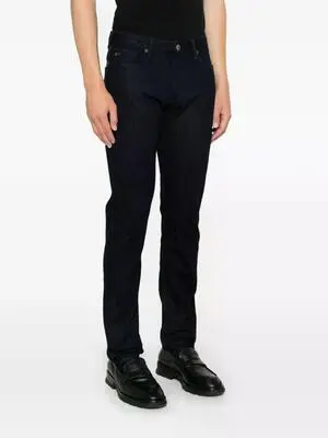 Emporio Armani Slim-fit Jeans With Logo Plaque