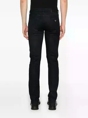 Emporio Armani Slim-fit Jeans With Logo Plaque