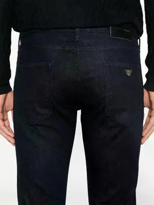Emporio Armani Slim-fit Jeans With Logo Plaque