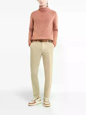 FAY Stretch-cotton Cropped Trousers - Neutrals