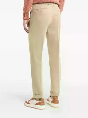 FAY Stretch-cotton Cropped Trousers - Neutrals