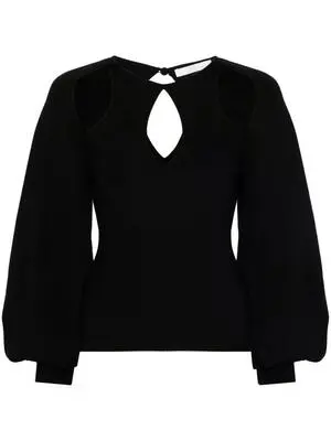 Chloé Cut-out Wool-blend Jumper - Black