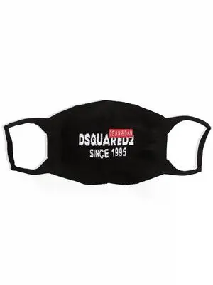 Dsquared2 Intarsia Knit Face Mask - Black