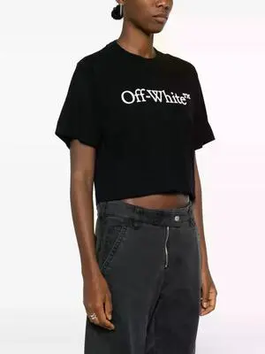 Off-White Bookish Logo-print Cropped T-shirt