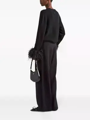Prada Feather-trim Cashmere Trousers