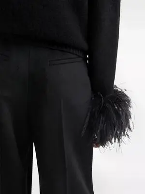 Prada Feather-trim Cashmere Trousers