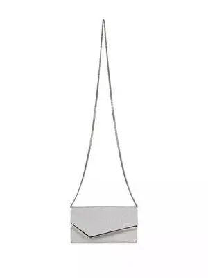 JIMMY CHOO Emmie Glitter Leather Clutch - Grey