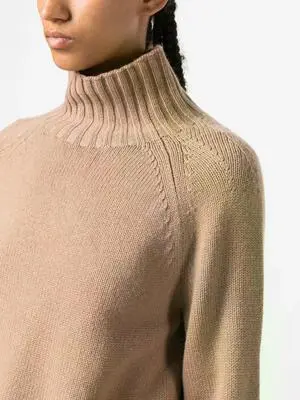 Max Mara Fine-knit High-neck Sweatshirt - Neutrals
